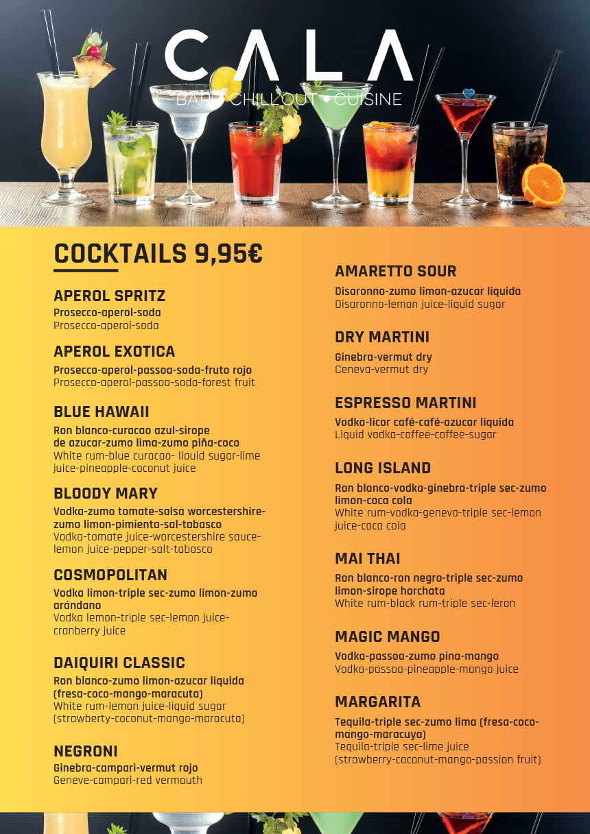 Menu - CALA Restaurant